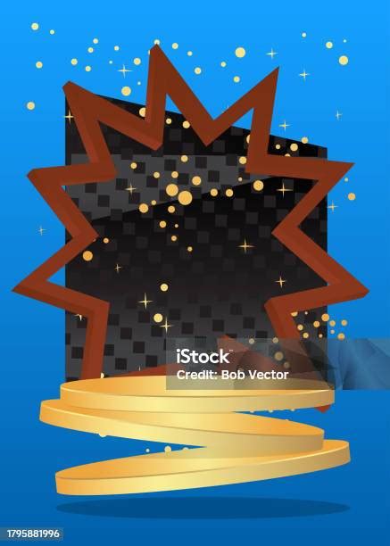 파란색 검은색 금색 및 갈색 모형 제품 디스플레이 벡터 실린더 받침대 연단입니다 최소한의 기하학적 형태로 프레젠테이션을 위한 무대 쇼케이스 3차원 형태에 대한 스톡 벡터