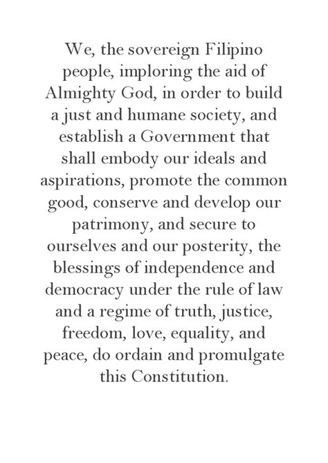 Preamble Creative Non Fiction We The Sovereign Filipino People