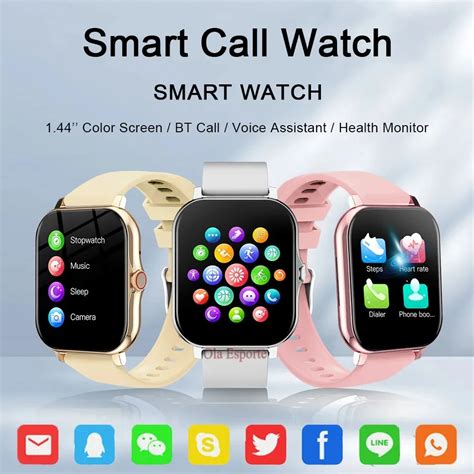square smart watch women men smartwatch full screen dial call music