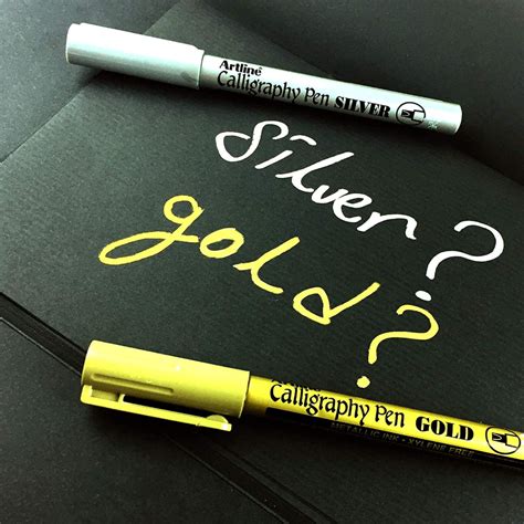 Artline Calligraphy Pen Gold Silver 12pk