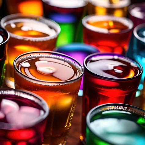 Premium Photo Row Of Assorted Colorful Cold Drinks Summer Party Refreshment At Bar