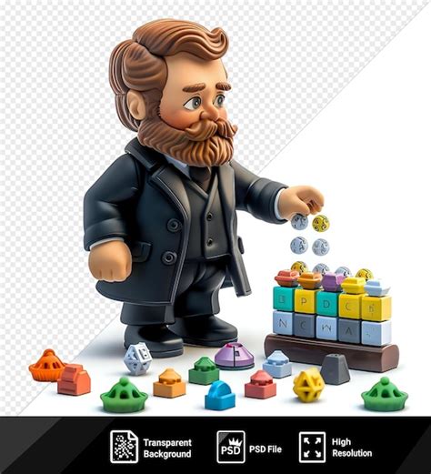 Premium Psd Potrait Chibi Dmitri Mendeleev The Chemist Arranging Tiny