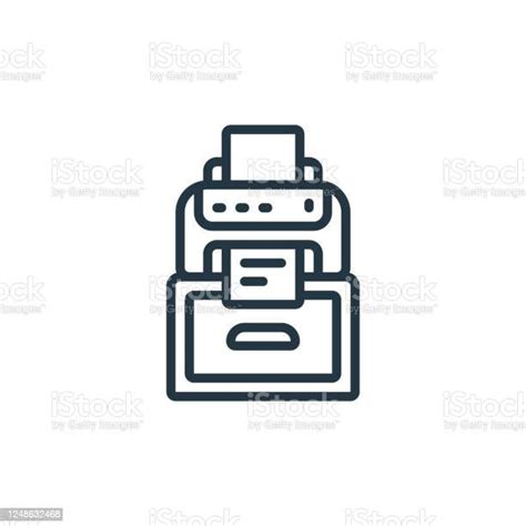 프린터 벡터 아이콘입니다 프린터 편집 가능한 스트로크 웹 및 모바일 앱 로고 인쇄 매체에 사용하기 위한 프린터 선형 기호입니다 얇은 선 그림 벡터 격리 된 윤곽선 도면입니다