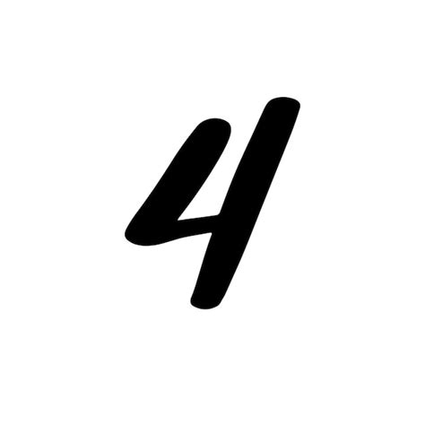 Premium Vector Font Number Four Vector On White Background
