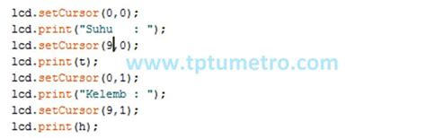 menampilkan suhu dan kelembaban arduino tptumetro
