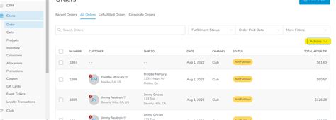 Exporting Orders