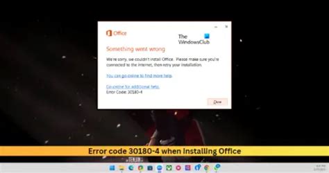 Error Code When Installing Office