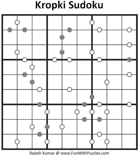 Kropki Sudoku Puzzle 90 For Fun With Sudoku Series