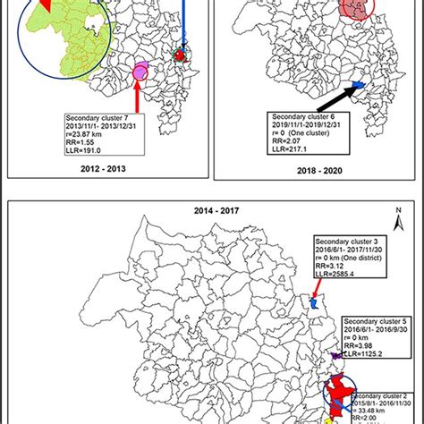 Detected Purely Spatial Clusters Using A Discrete Poisson Model In Download Scientific Diagram