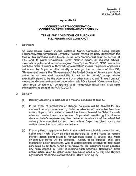 Appendix 10 Lockheed Martin Corporation Lockheed Martin Aeronautics Company