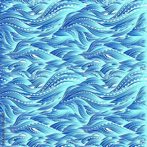 Blue Sea Wave Pattern Abstract Water Background Blue Gradient Wallpaper Eps 10 Stock Vector