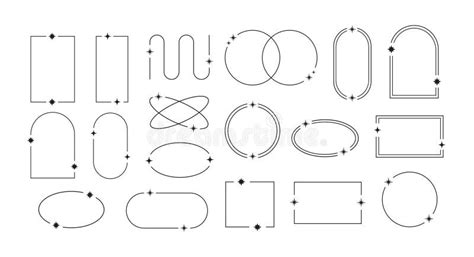 Set Of Simple Geometry Line Elements Vector Illustration Stock Vector