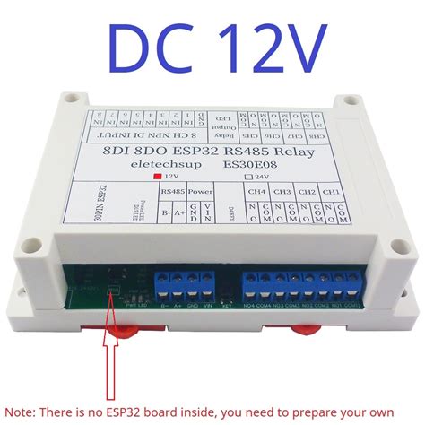 es30e08 dc 12v 8ch wifi relay 30pin esp32 programmable expansion board modbus rs485 io module