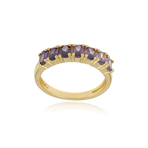 Anel Pedras Ovais Cravejadas Zircônias Folheado Ouro 18k Lunozê Joias