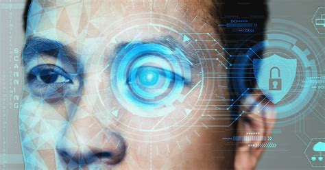 Future Cyber Security Data Protection By Biometrics Scanning With Human Eye To Unlock And Give