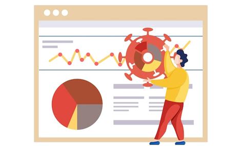 Premium Vector Man Presents A Report Near Information Poster With