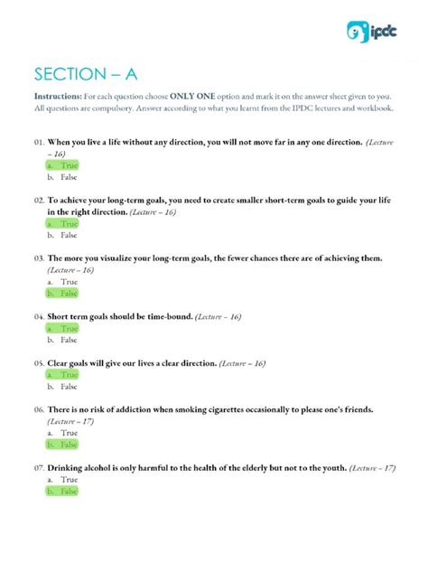 Ipdc Question Bank Answers Pdf