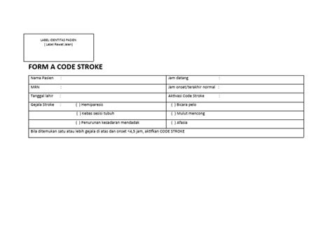 Form A Code Stroke Pdf