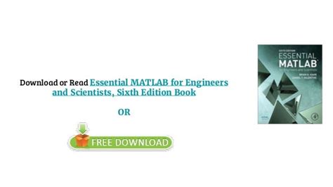 Essential Matlab For Engineers And Scientists Sixth Edition Free Download Ebooks