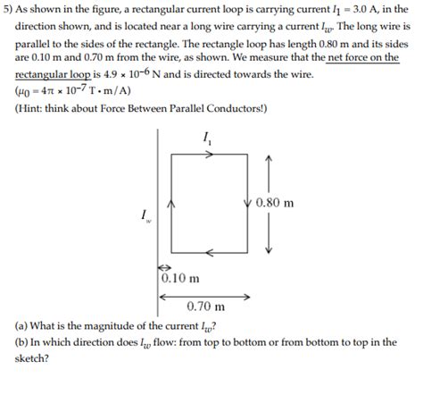 Solved 5 As Shown In The Figure A Rectangular Current Loop