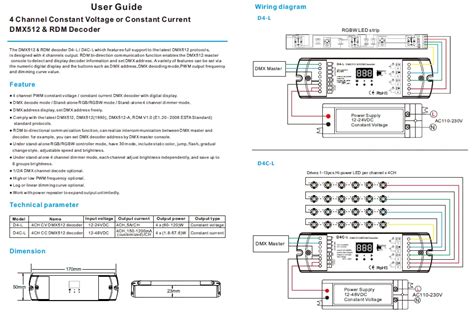 D L DMX Controller CH PWM Constant Voltage LED Decoder