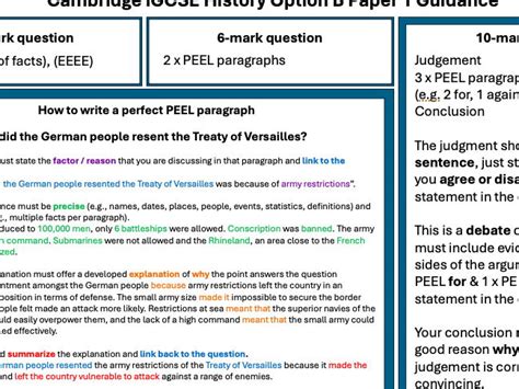 Igcse History Paper 1 Exam Question Guidance Teaching Resources