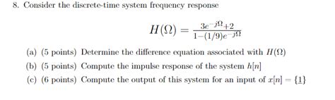 Solved Consider The Discrete Time System Frequency Chegg