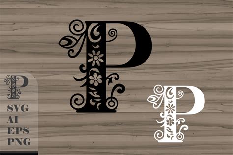 Floral Decorative Letter P Graphic By Andrews Creative World · Creative Fabrica