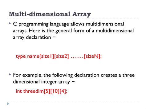 Lecture 16 Multi Dimensional Array Ppt Programming Languages
