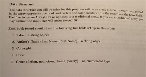 Solved Data Structure The Data Structure You Will Be Using