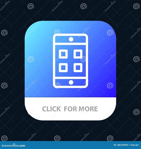 Mobile Cell Box Mobile App Button Android And Ios Line Version Stock