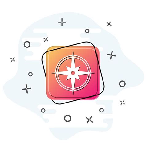 Premium Vector Compass Icon Purple Square Button Flat Design