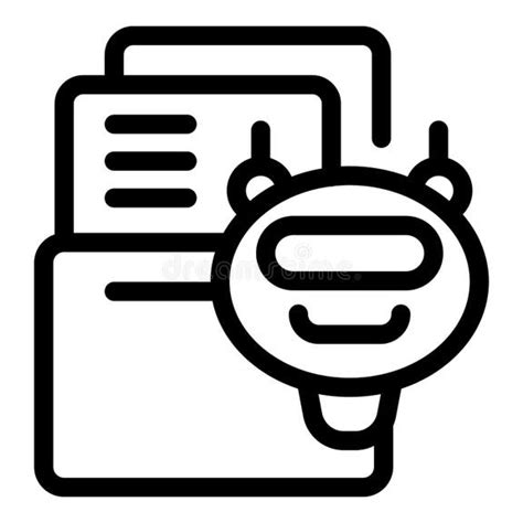 Cute Robot Managing Documents Artificial Intelligence Icon Stock