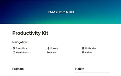 Productivity Kit Notion Template