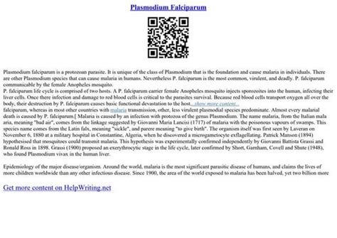 Infection With Malaria Parasites Plasmodium Spp Ppt