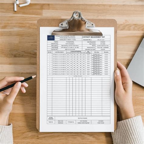 Continuity Test Form Electrical Testing Template Testing And