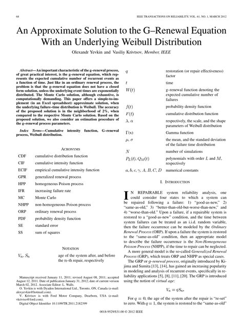 Pdf An Approximate Solution To The Grenewal Equation With An