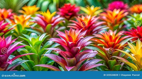Bromeliads Exotic Plants Royalty Free Cartoon