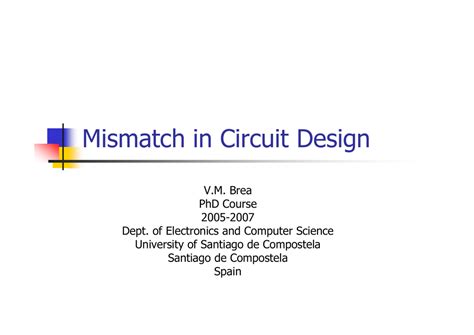 Mismatch In Circuit Design