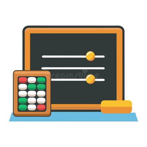 Abacus And Blackboard Educational Tools For Learning Mathematics And Arithmetic Stock Vector