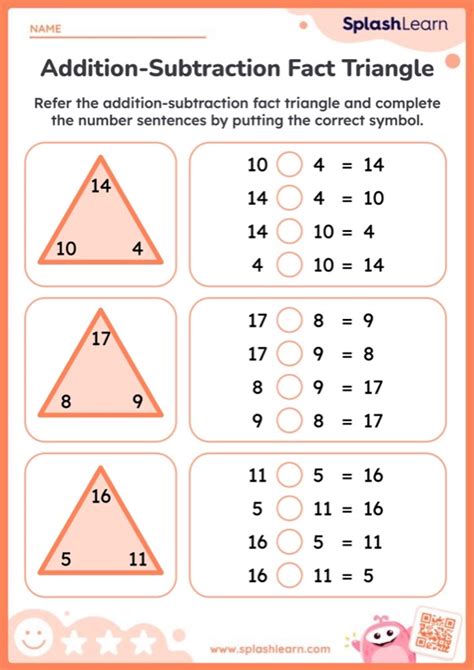 Relate Addition And Subtraction Using Fact Triangle Worksheet