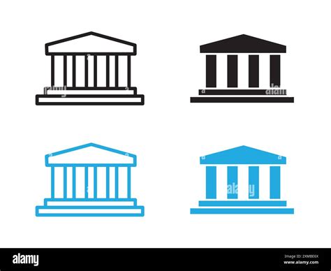 Bank Icon Vector Line Logo Mark Or Symbol Set Collection Outline Style Stock Vector Image And Art