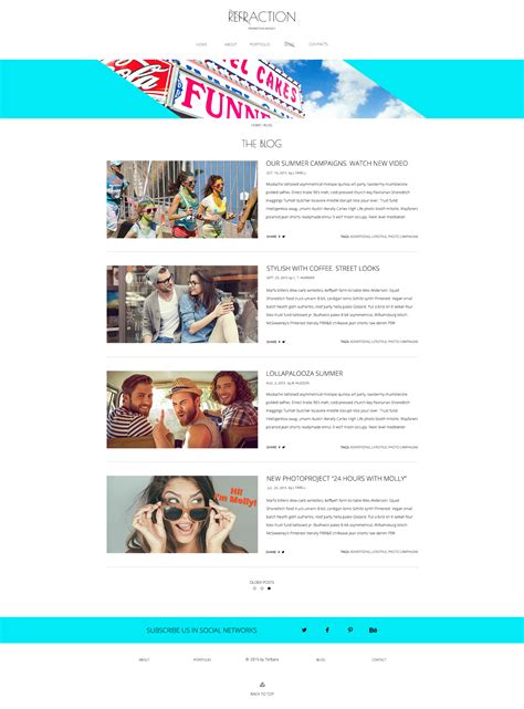 Refraction — Unique And Creative Psd Theme By Torbara Themeforest