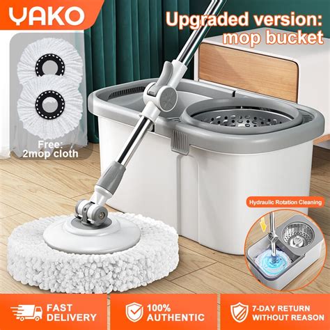 Yako Mop With Spinner And Bucket Magic Spin Tornado Mop 360 Easy Rotating
