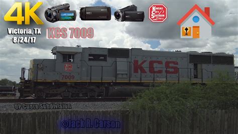 [4k] Kcs Sd50s 7009 And 7014 Sb Mow Rail Train At Victoria Tx 8 24 17 Youtube