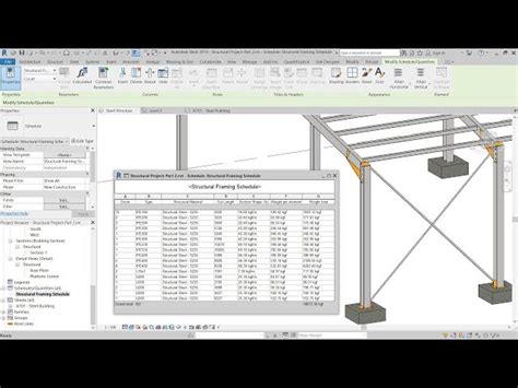 structural framing schedule revit