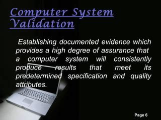 Computer System Validation PPT Operating Systems Computer Software And Applications