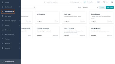storyboard kore ai documentation v8 1