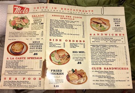 Vintage 1959 World Renowned Nostalgic Mels Diner Menu~american