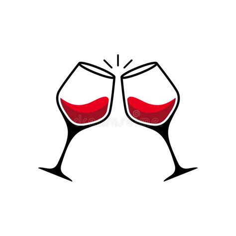 Two Glasses Of Wine Cheers Icon Wine Glasses Toasting Icon Isolated On